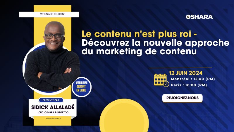 Le contenu n’est plus roi – Découvrez la nouvelle approche du marketing de contenu – Oshara